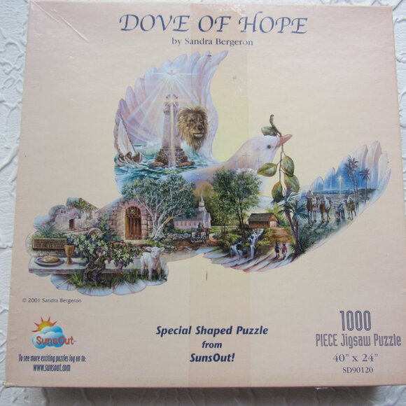 Sunsout | Games | 00 Pc Dove Of Hope Puzzle Vintage 2001 Unusual Shape ...